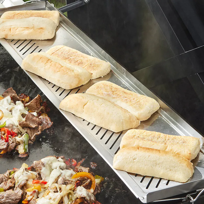 Dual-Level Warming Rack | Fits 36” Slate® Griddle | Weber US